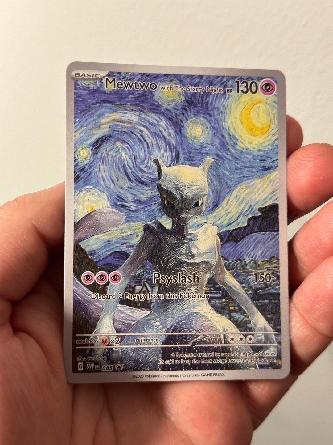 Mewtwo With the Starry Night Custom Pokemon Card - Etsy