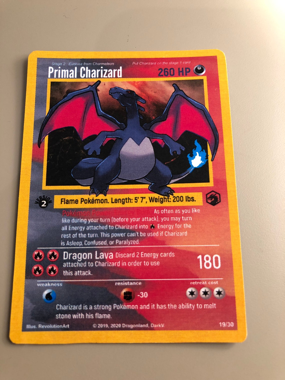 Primal Charizard 19/30 Dragonland, Aangepaste Pokemon-kaart (klassieke ...