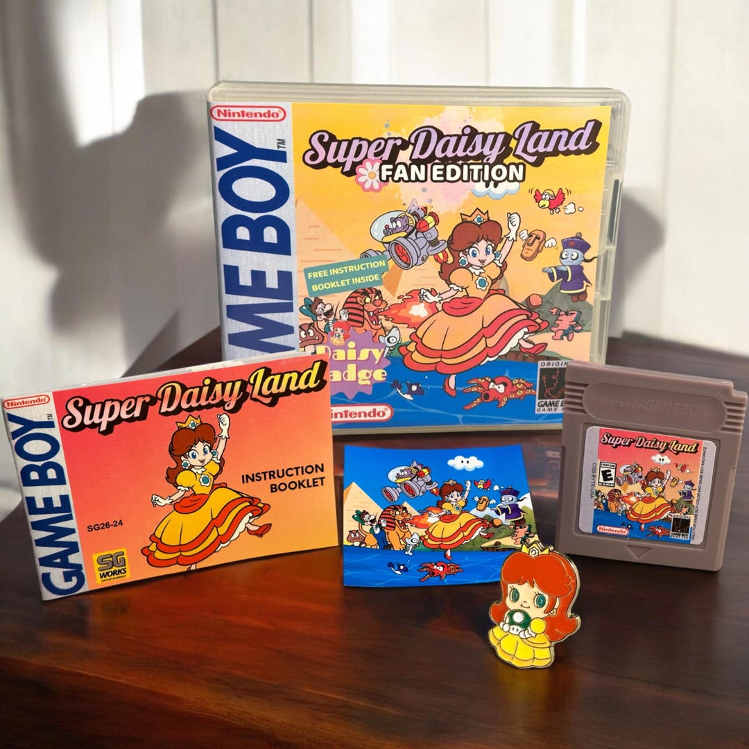 Super Daisy Land Fan Edition in Box mit Daisy Badge Custom Gameboy Game Modul & Box Booklet ...
