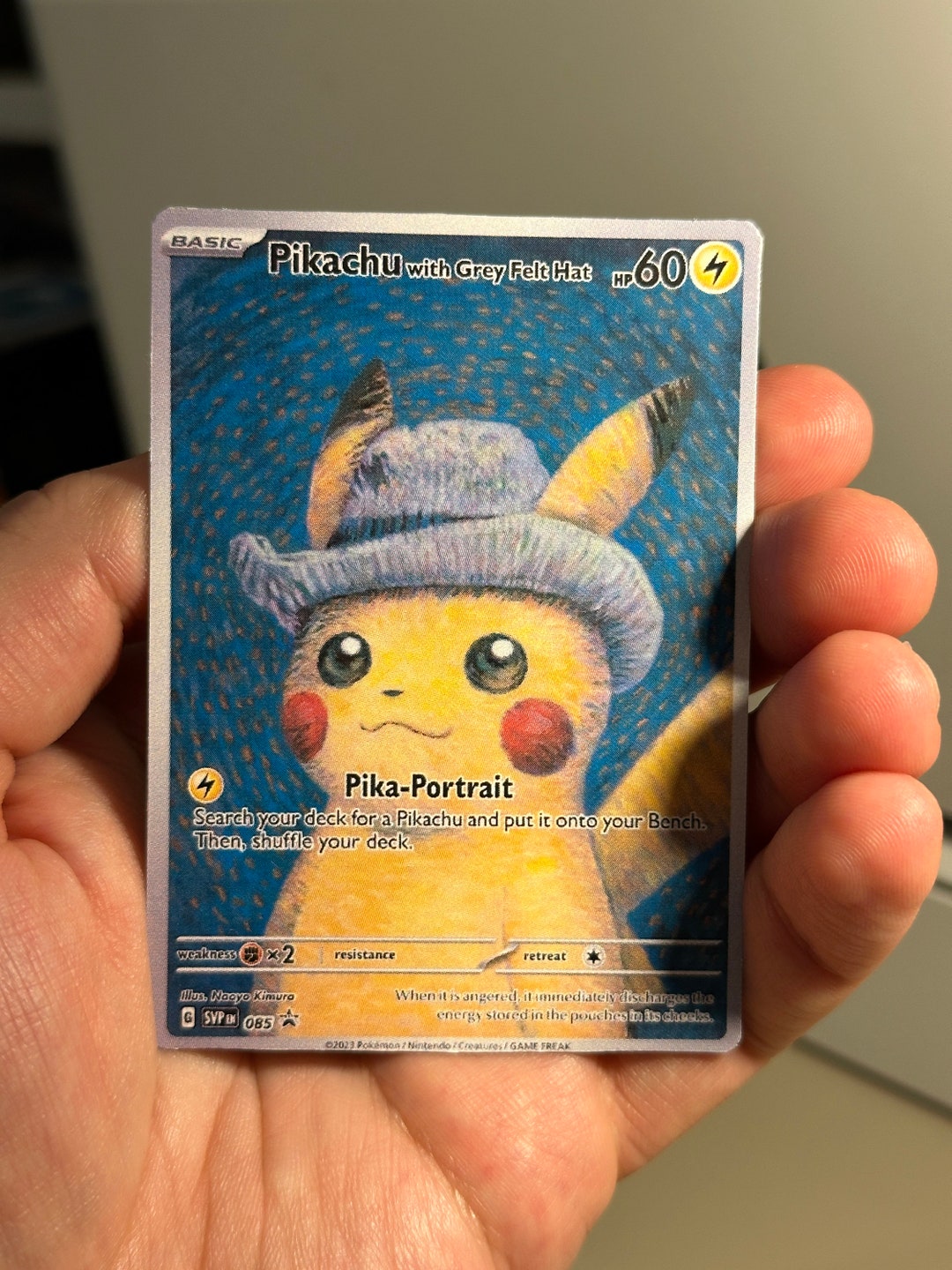 Pikachu With Grey Felt Hat Custom Pokemon Card - Etsy