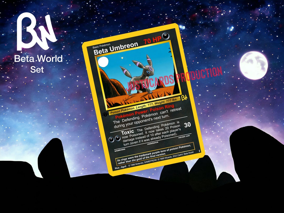 Beta Umbreon Pokémon Pokemon Card custom Pokemon Card BETA - Etsy