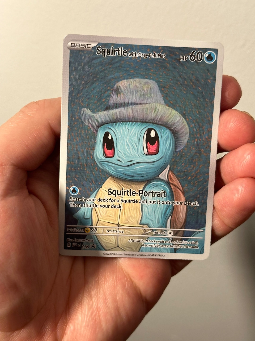 Squirtle With Grey Felt Hat Custom Pokemon Card - Etsy