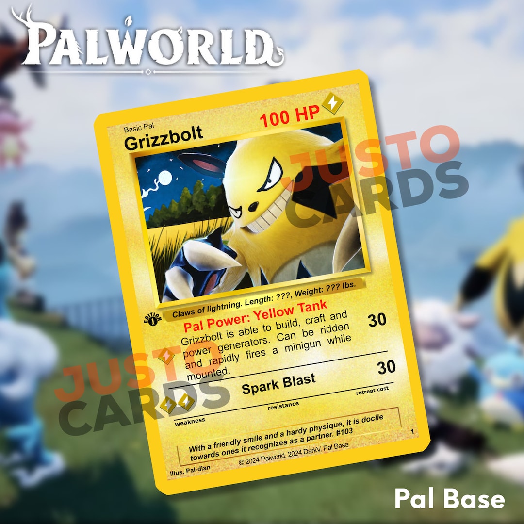Palworld - Grizzbolt Pal - Pal Base 1 - Custom Card - Etsy