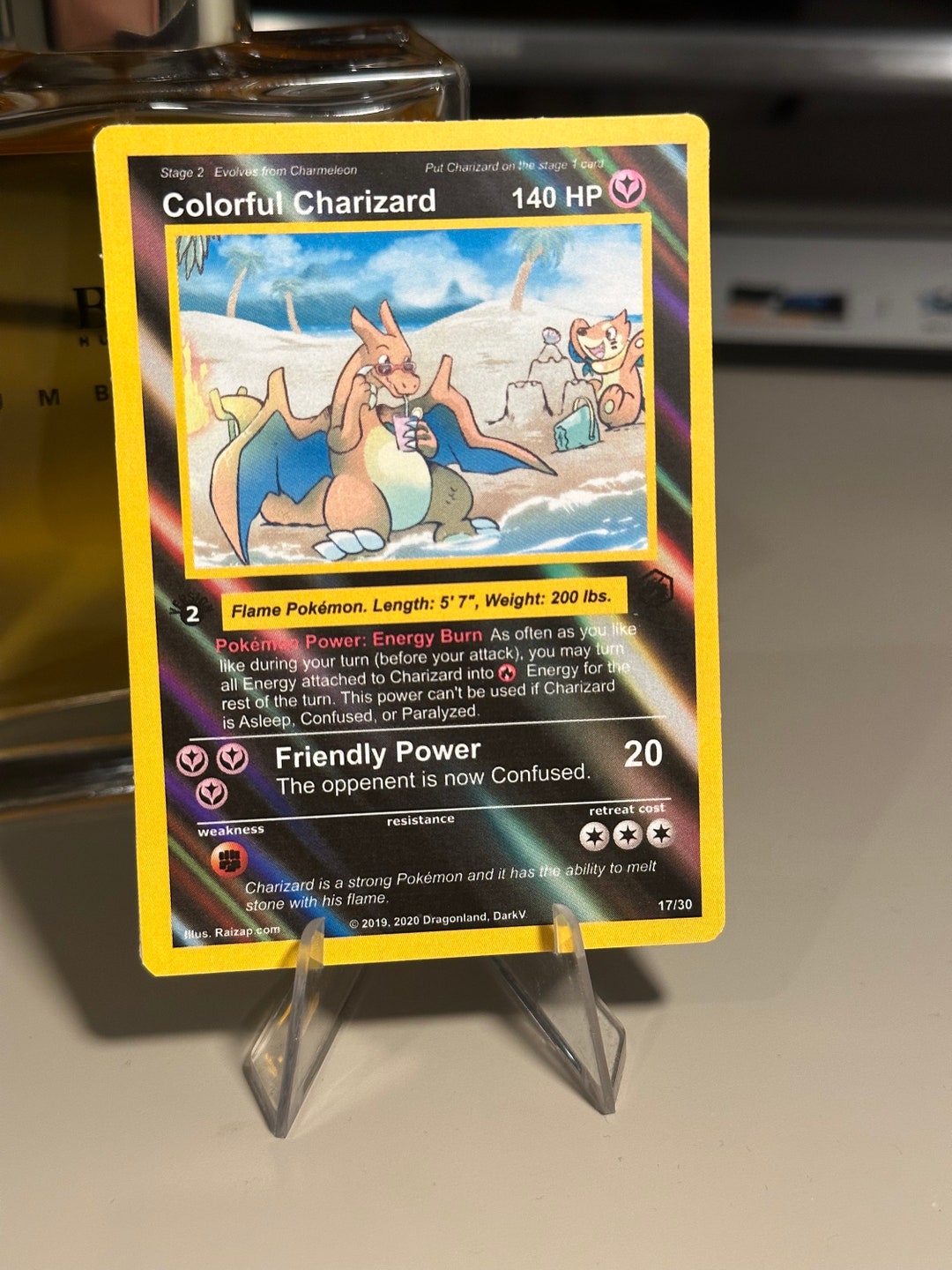 Colorful Charizard Custom Pokemon Card - Etsy