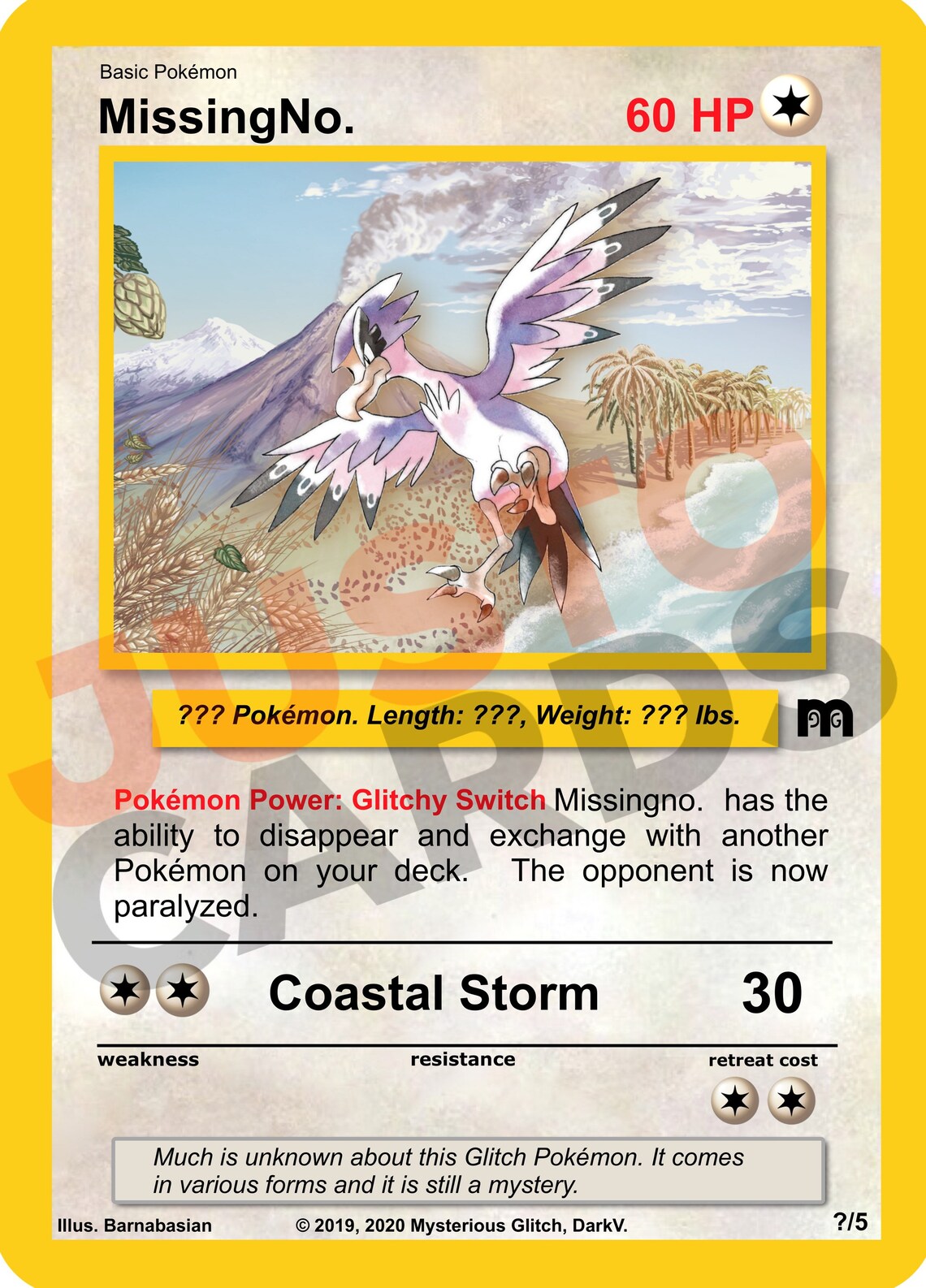 Missingno. Collection All 5 Cards Mysterious Glitch Pokemon | Etsy