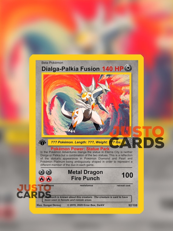 Dialga Palkia Fusion BETA POKEMON Early Release Custom Error - Etsy