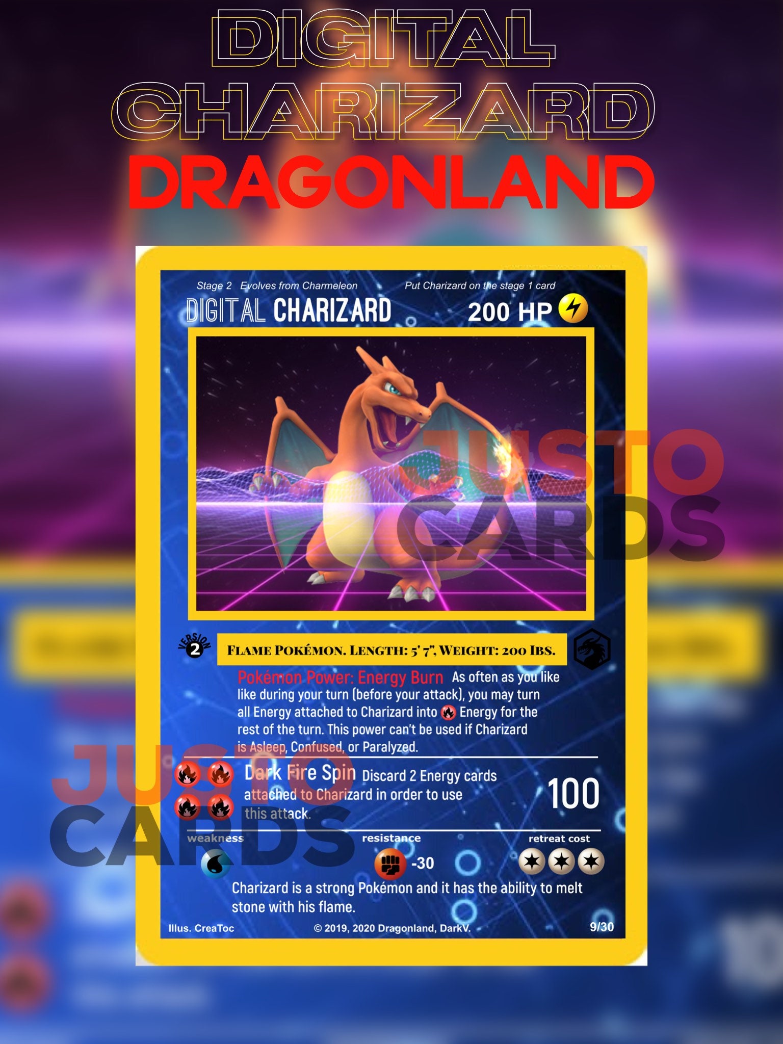 Digital Charizard Alternate Art Custom Pokemon Card Dragonland - Etsy
