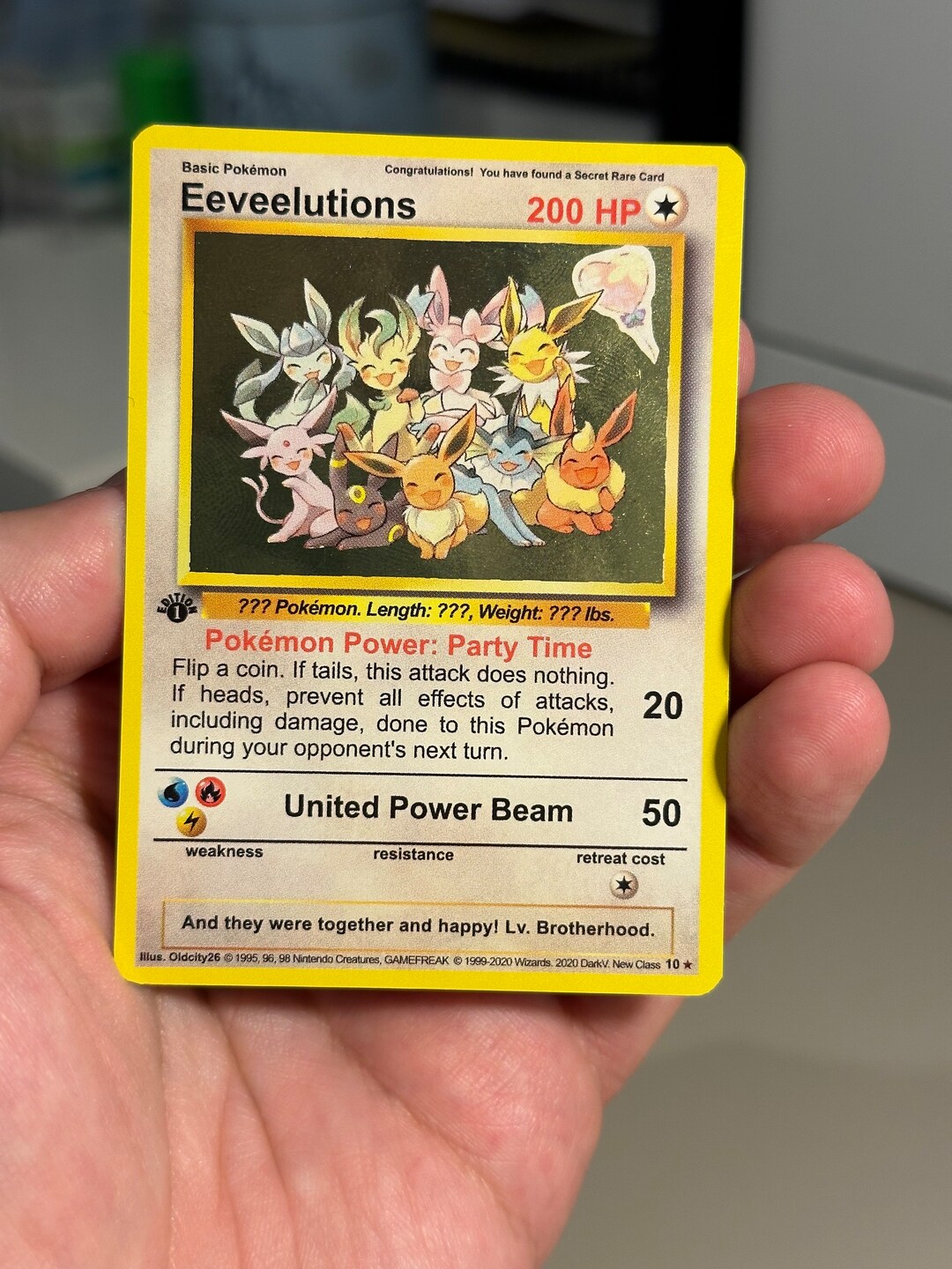Eeveelutions Party Time HOLO EDITION Vintage Pokemon Card Art Wotc ...