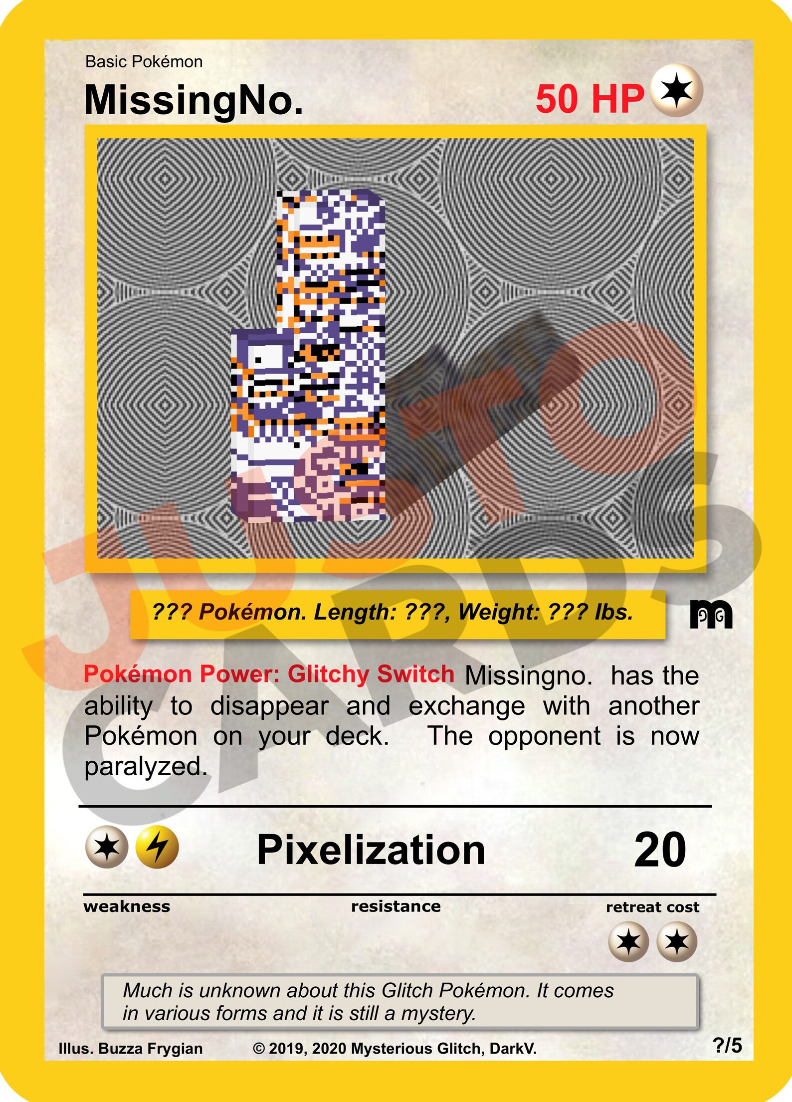 Missingno. Collection All 5 Cards Mysterious Glitch Pokemon | Etsy