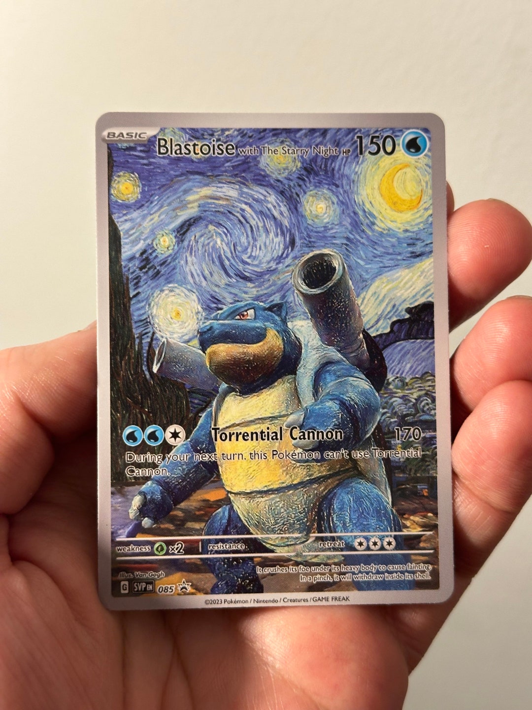 Blastoise With the Starry Night Custom Pokemon Card - Etsy