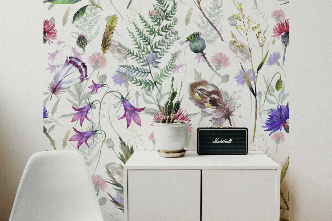 Wildflowers Removable Wallpaper Wall Mural Peel and Stick Realistic ...
