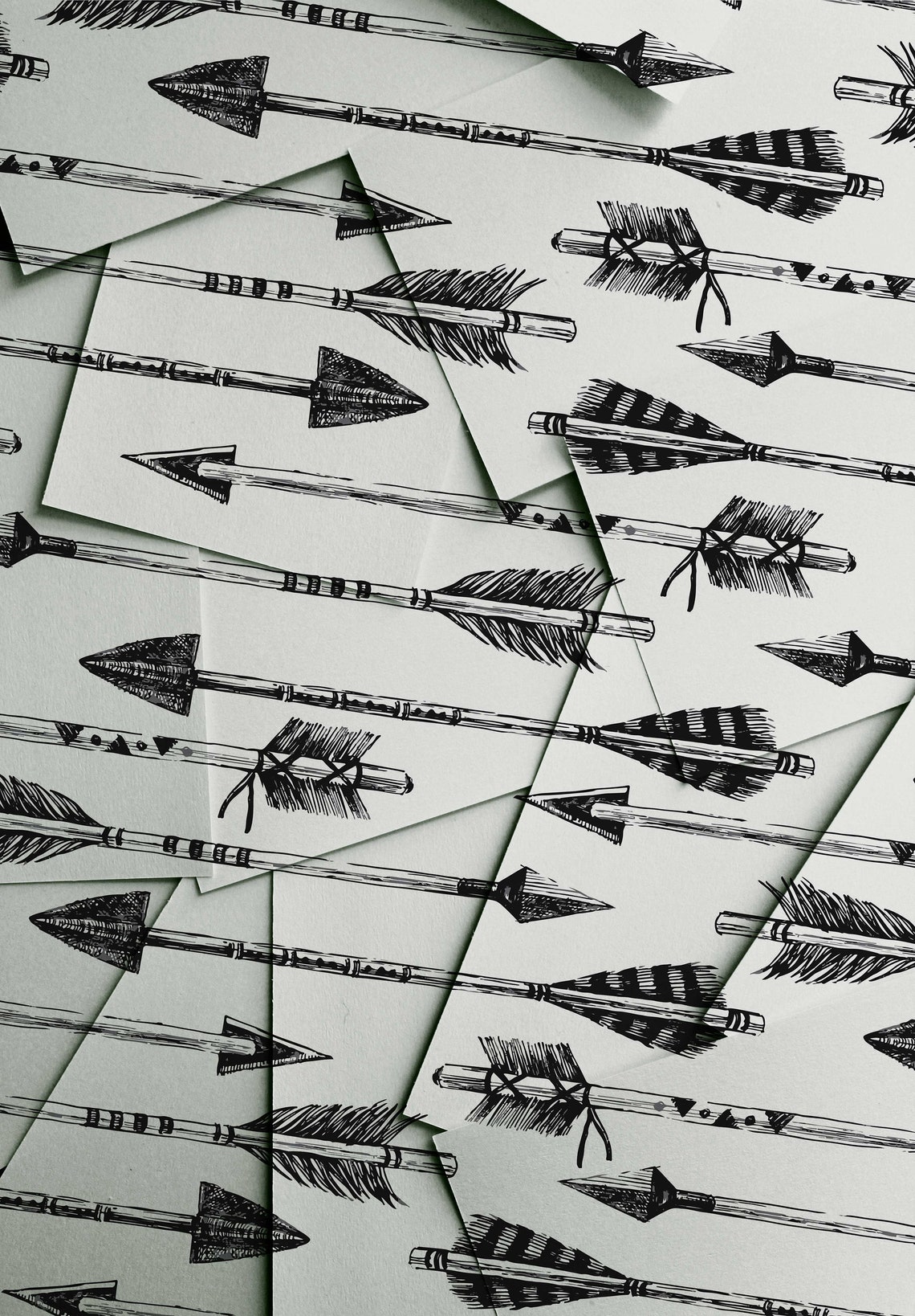 Hand Drawn Arrows Removable Wallpaper Wall Mural Peel and - Etsy