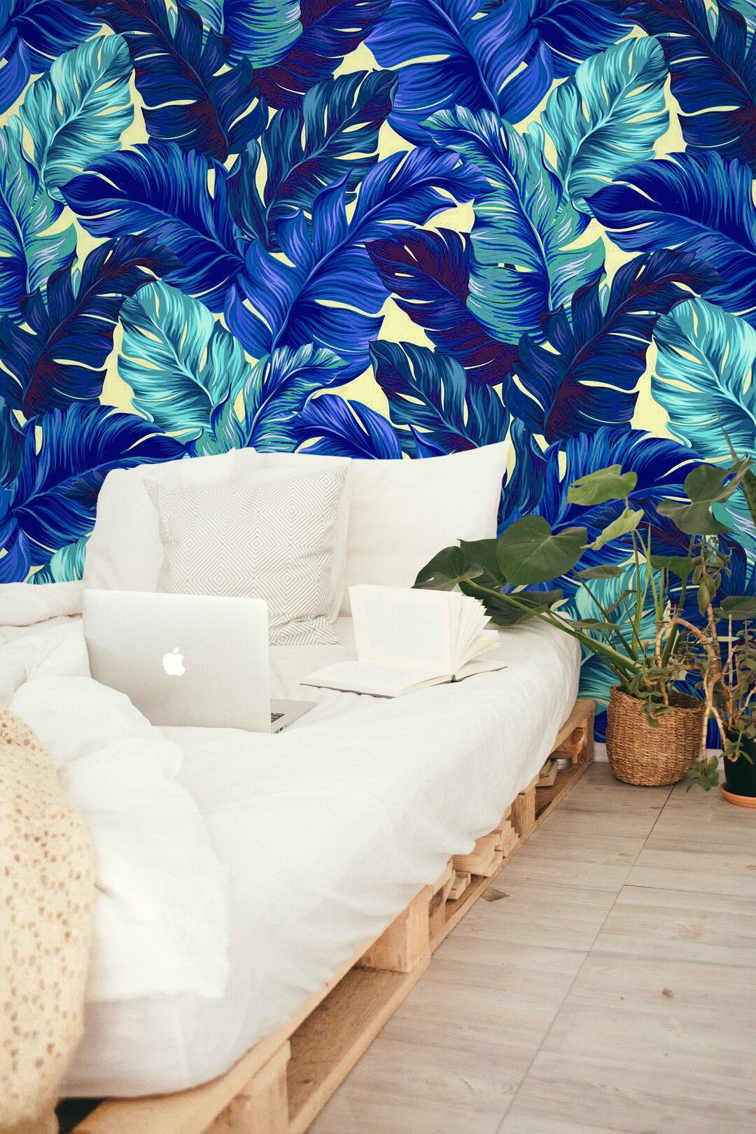 Classic Palm Leaves Removable Wallpaper Wall Mural Peel - Etsy