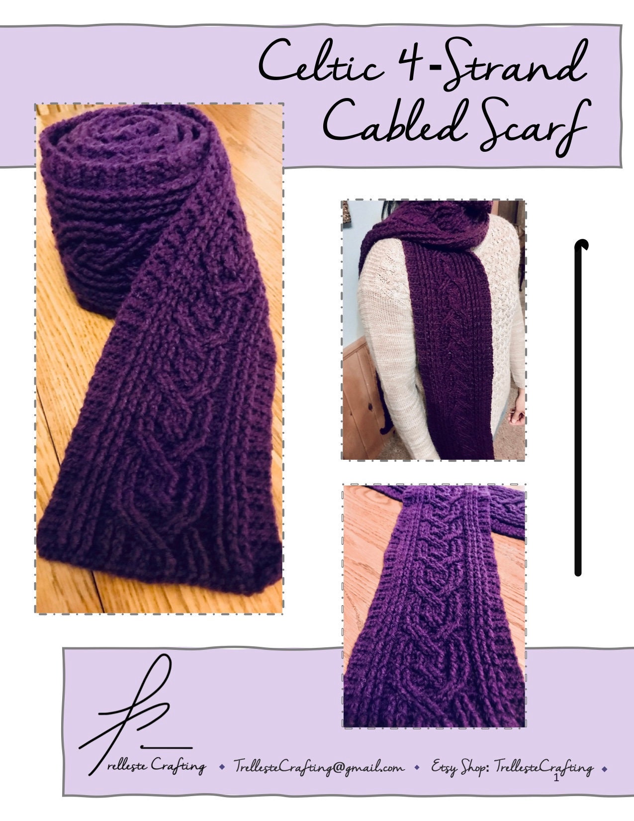 Celtic 4-strand Cabled Scarf Crochet Pattern - Etsy