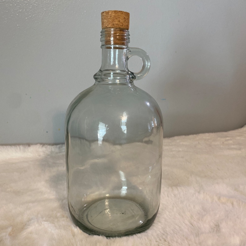 2 Liter Glass Jug/bottle With Finger Loop and Cork. - Etsy