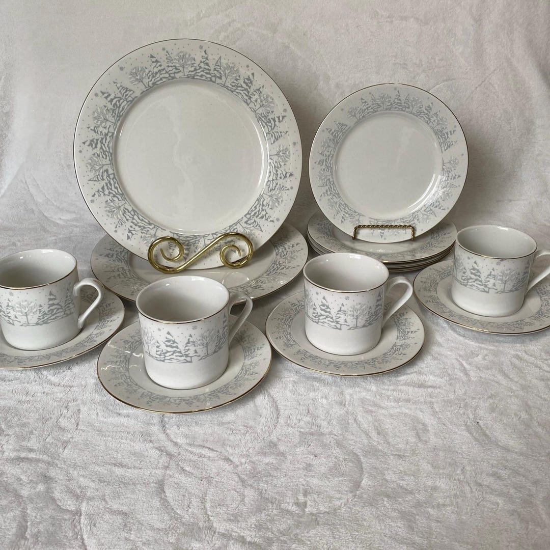 Lynn’s Fine China “christmas Pines Pattern" Dinner, Salad, Cups ...