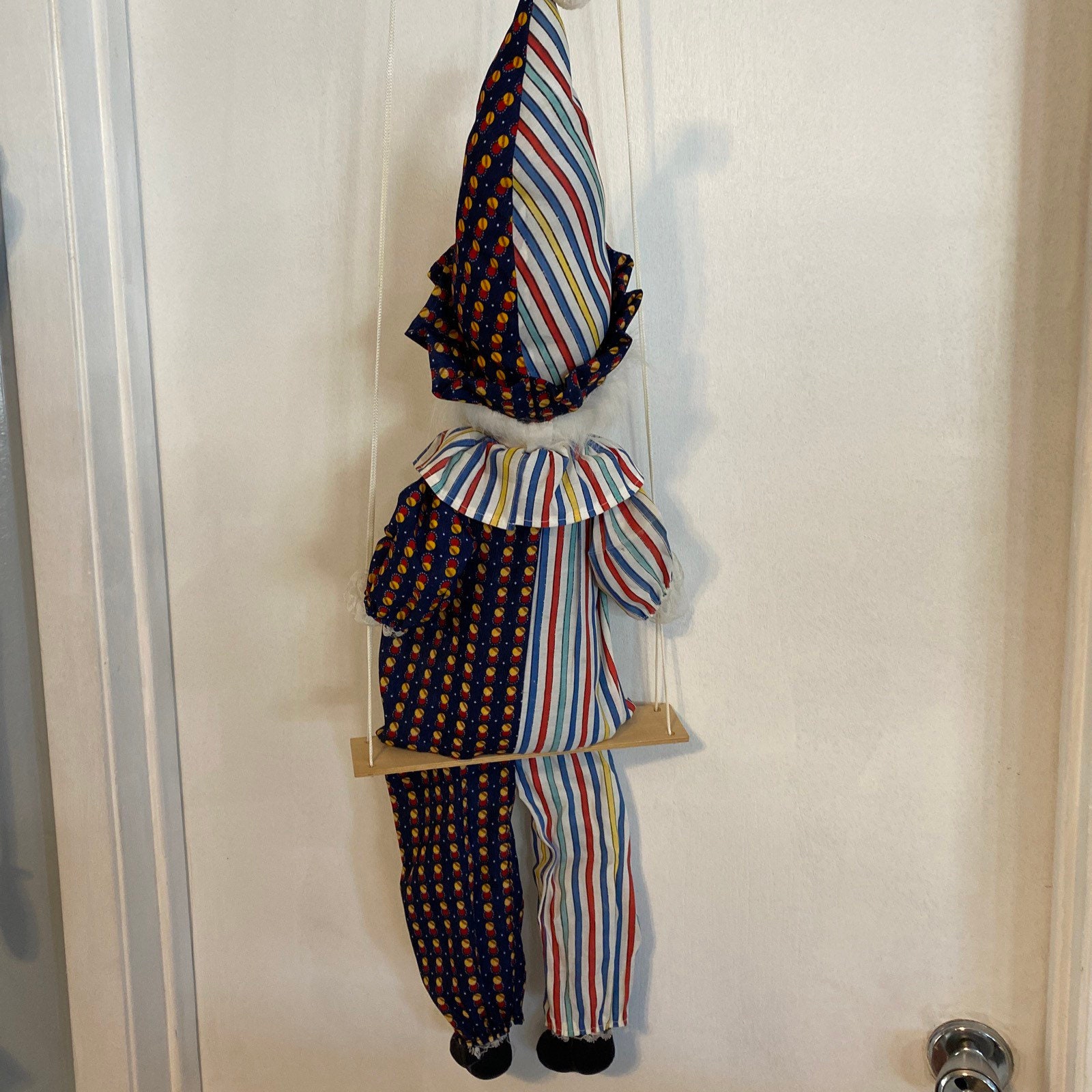 Vintage Clown Jester Marionette Puppet on Bench Swing 34tall - Etsy