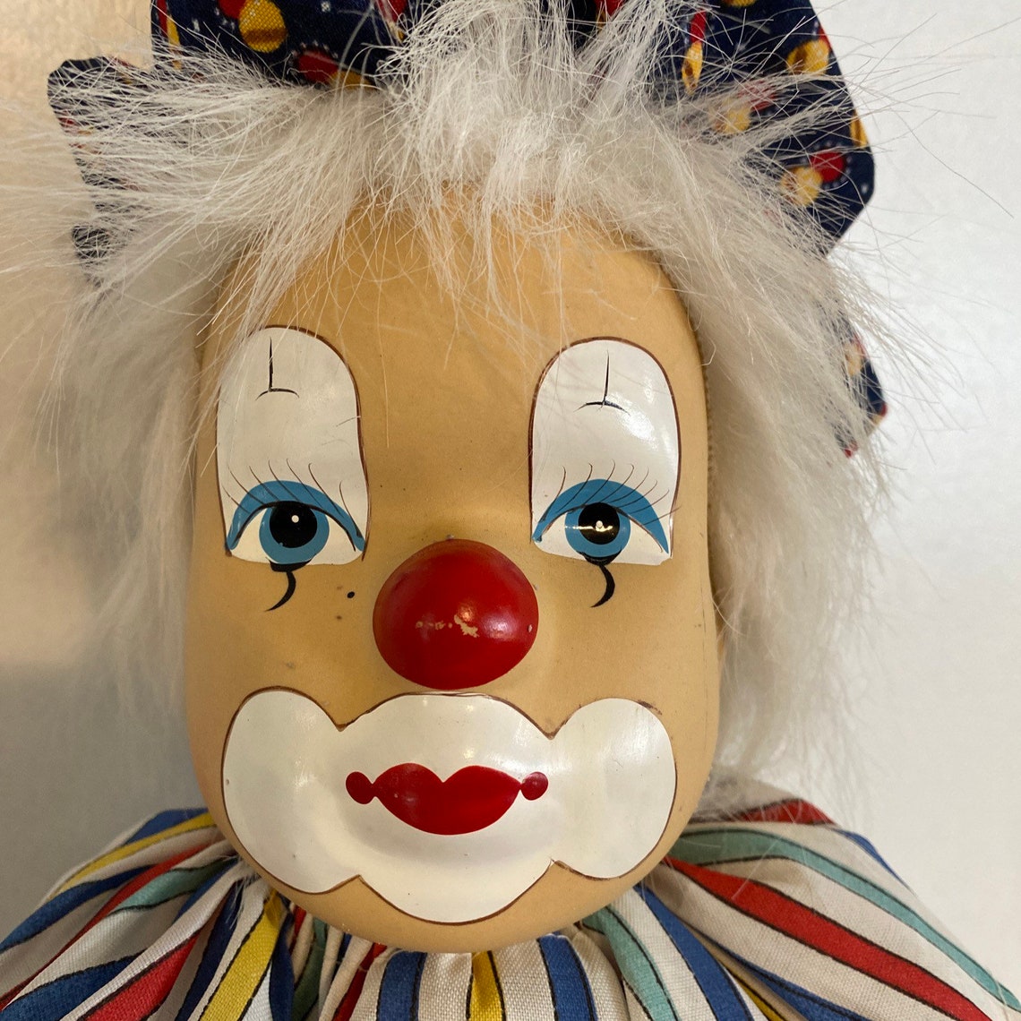 Vintage Clown Jester Marionette Puppet on Bench Swing 34”tall Porcelain ...
