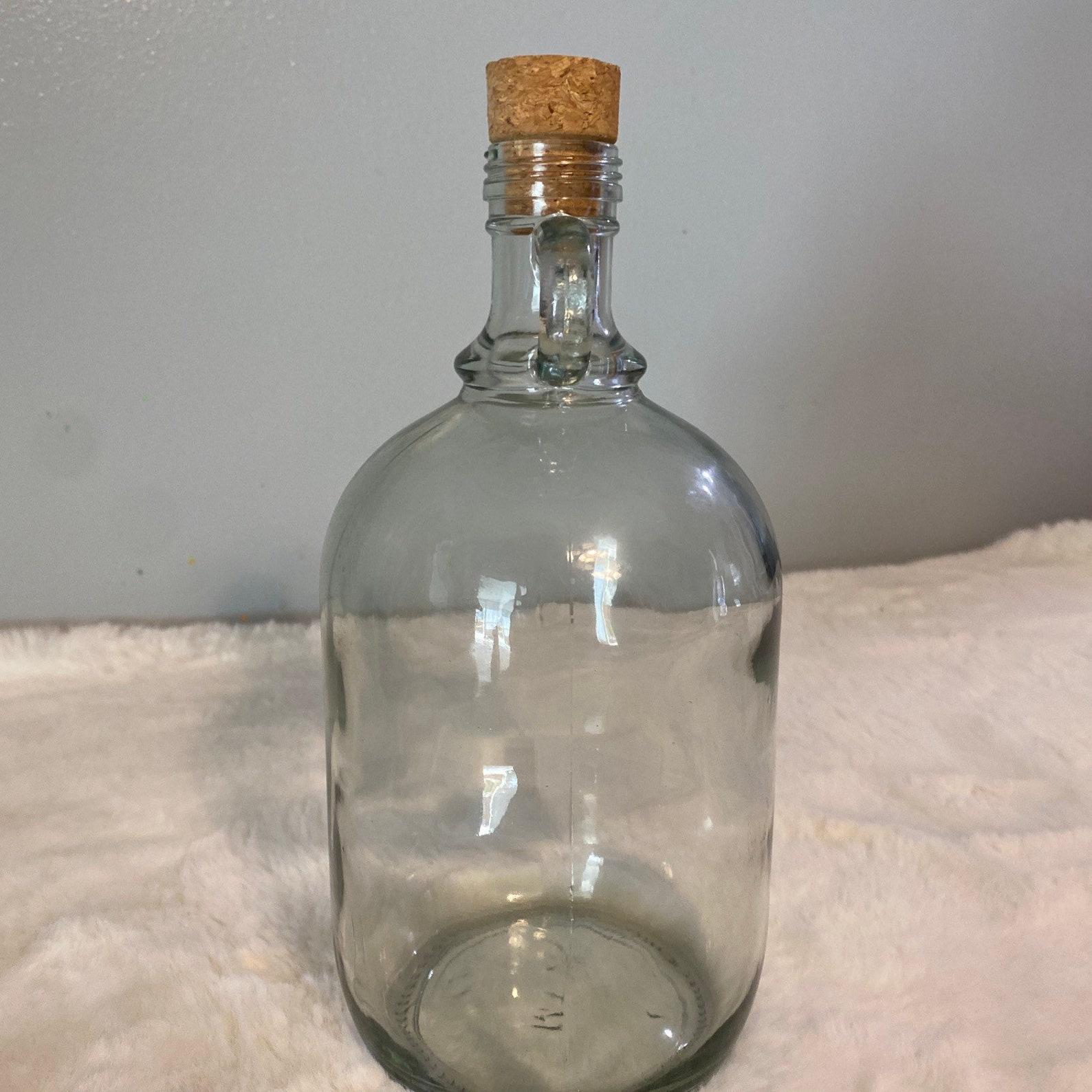 2 Liter Glass Jug/bottle With Finger Loop and Cork. - Etsy
