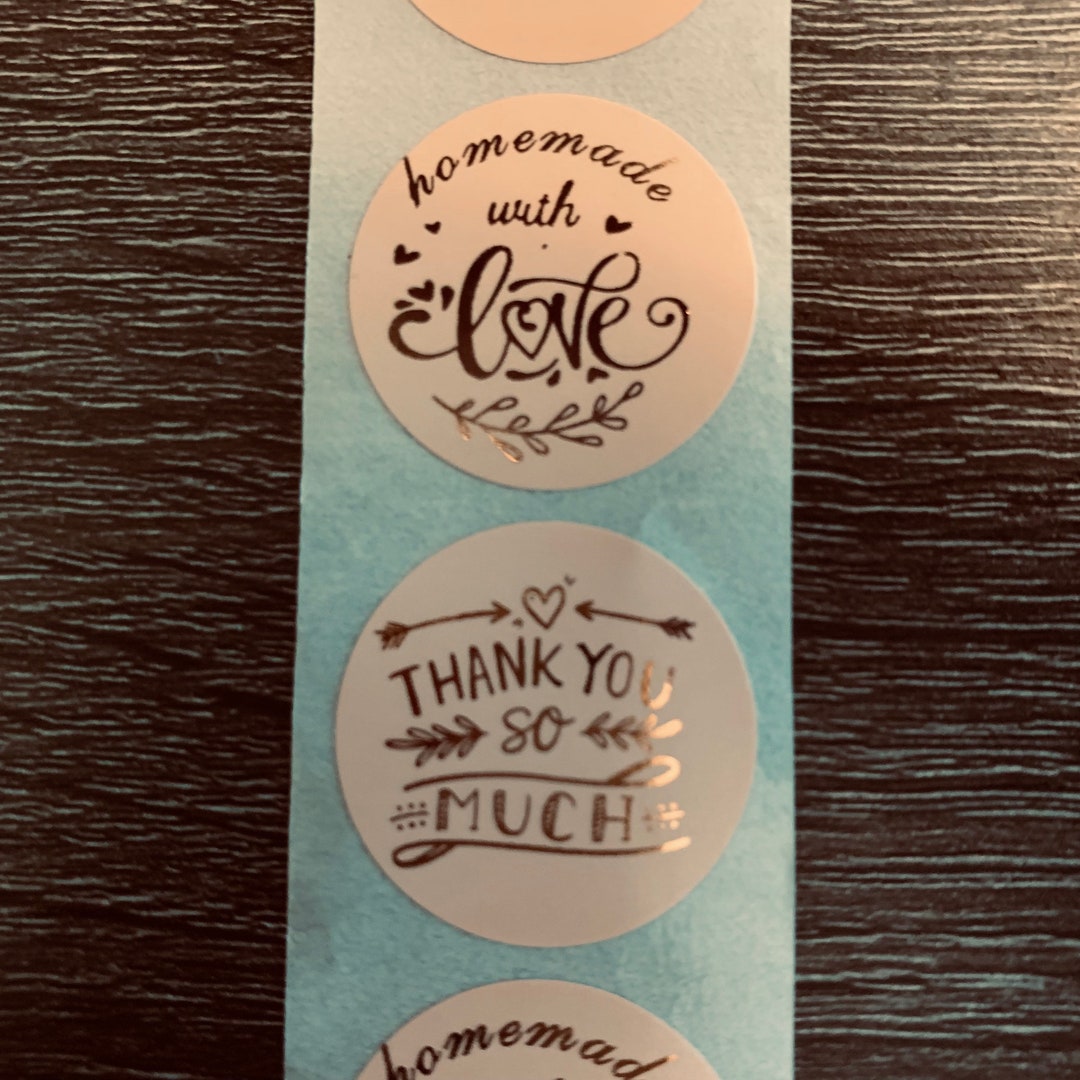 50 Handmade With Love and Thank You so Much- Mix of Stickers. - Etsy