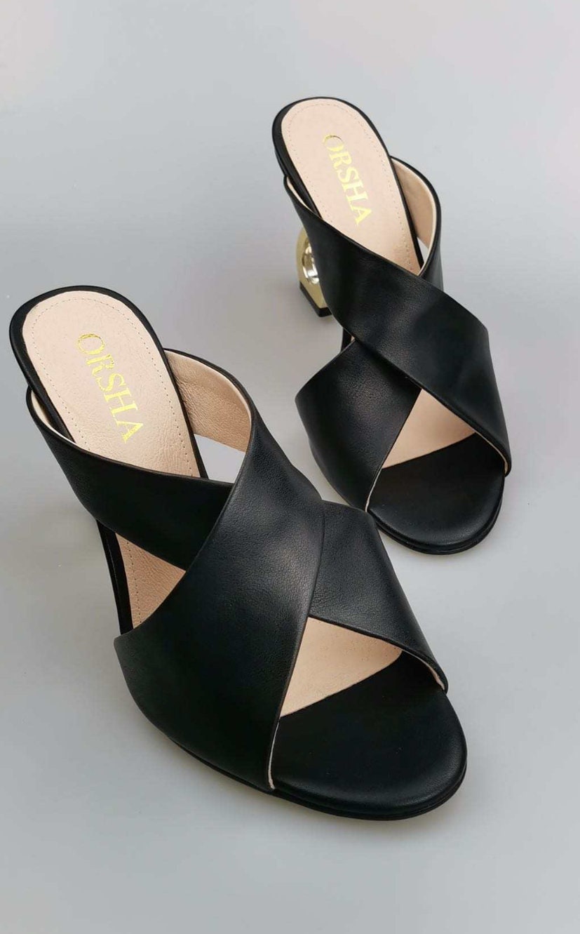 Quality Black Genuine Leather Luxury Designer Heels - Etsy