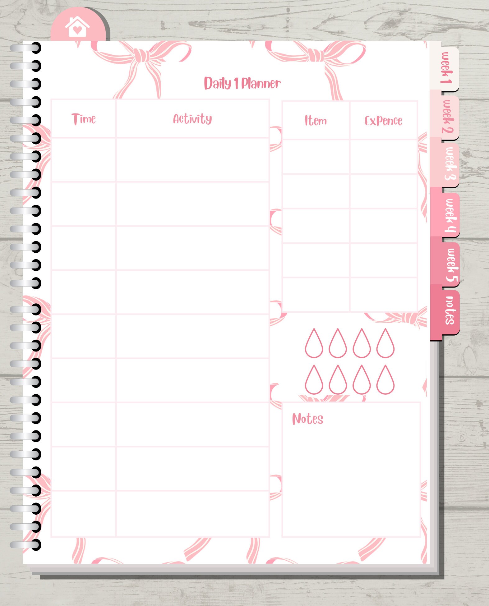 Cute Digital Planner for Teen / Tween With a Coquette Aesthetic, Daily ...