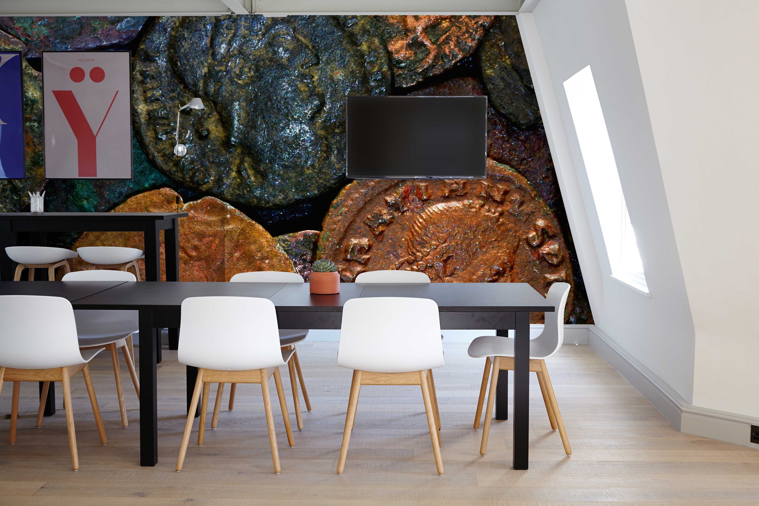 Coins Removable Wallpaper Wall mural Peel and stick | Etsy