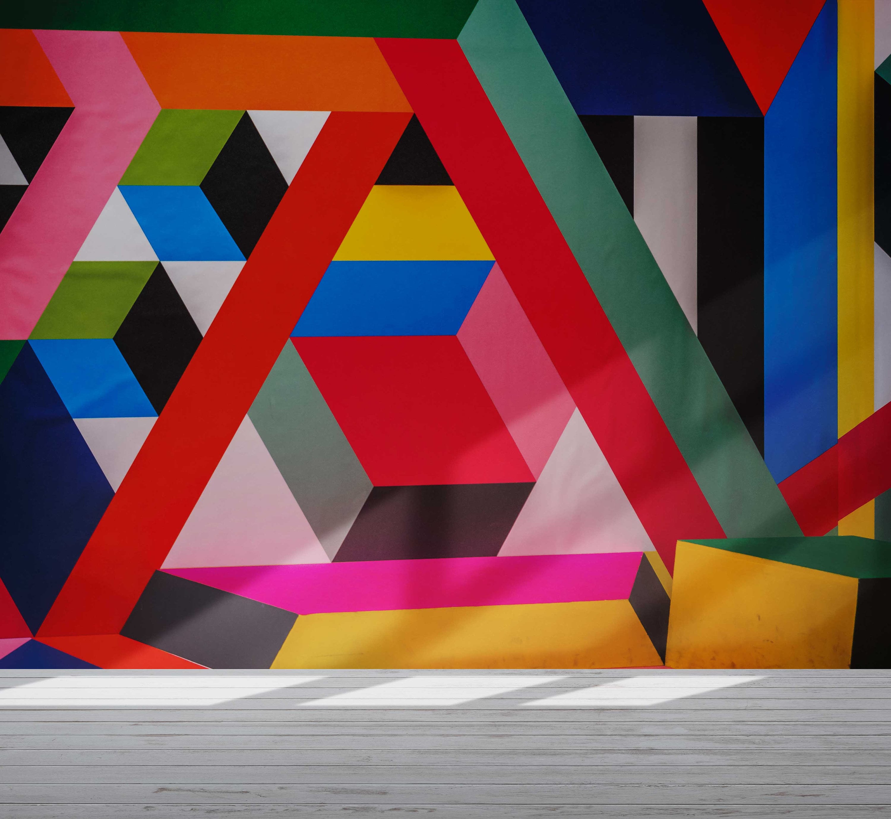 Abstract Triangles Removable Wallpaper Wall mural Peel | Etsy