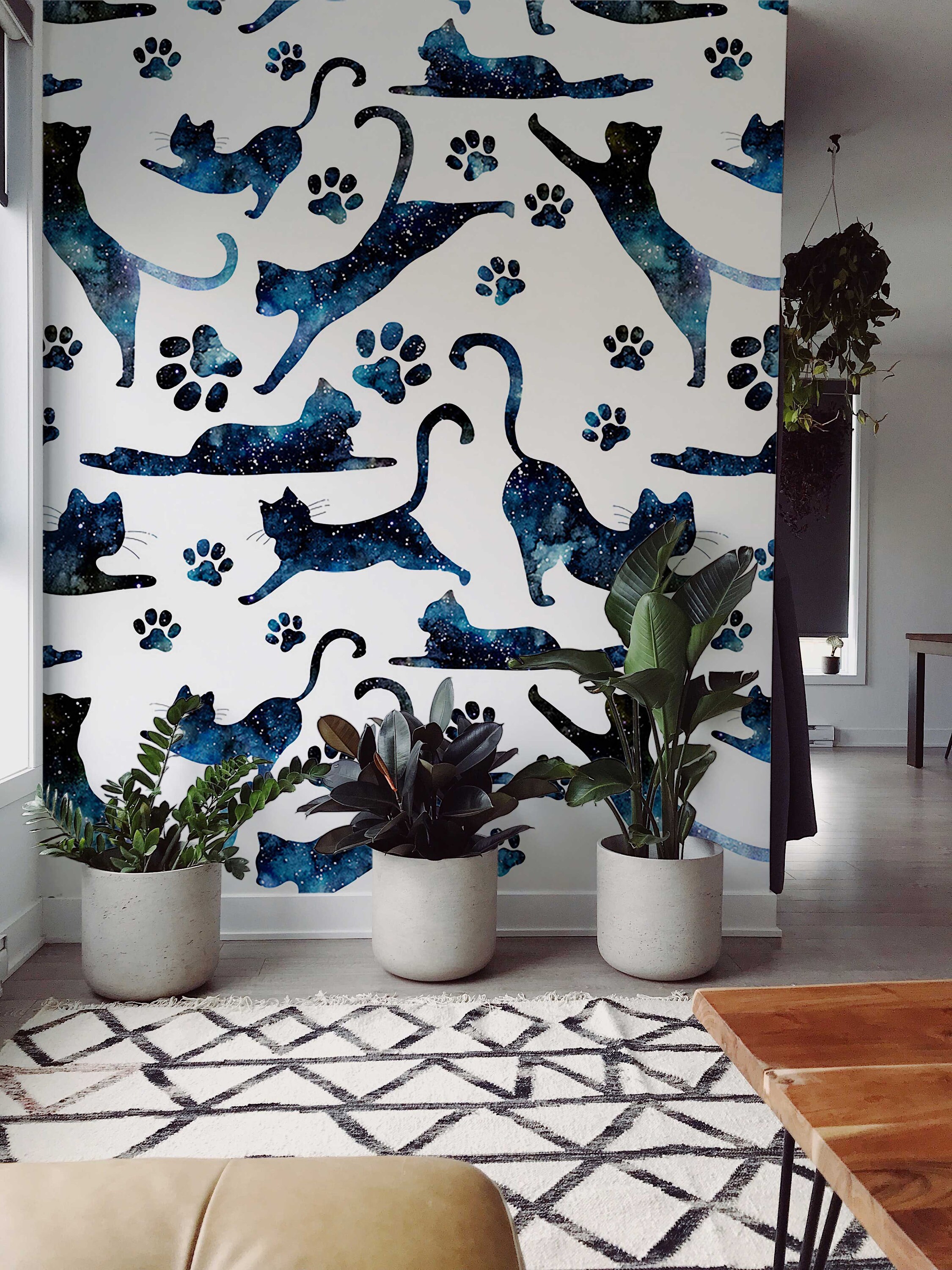 Astral Cats Removable Wallpaper Wall Mural Peel and Stick - Etsy