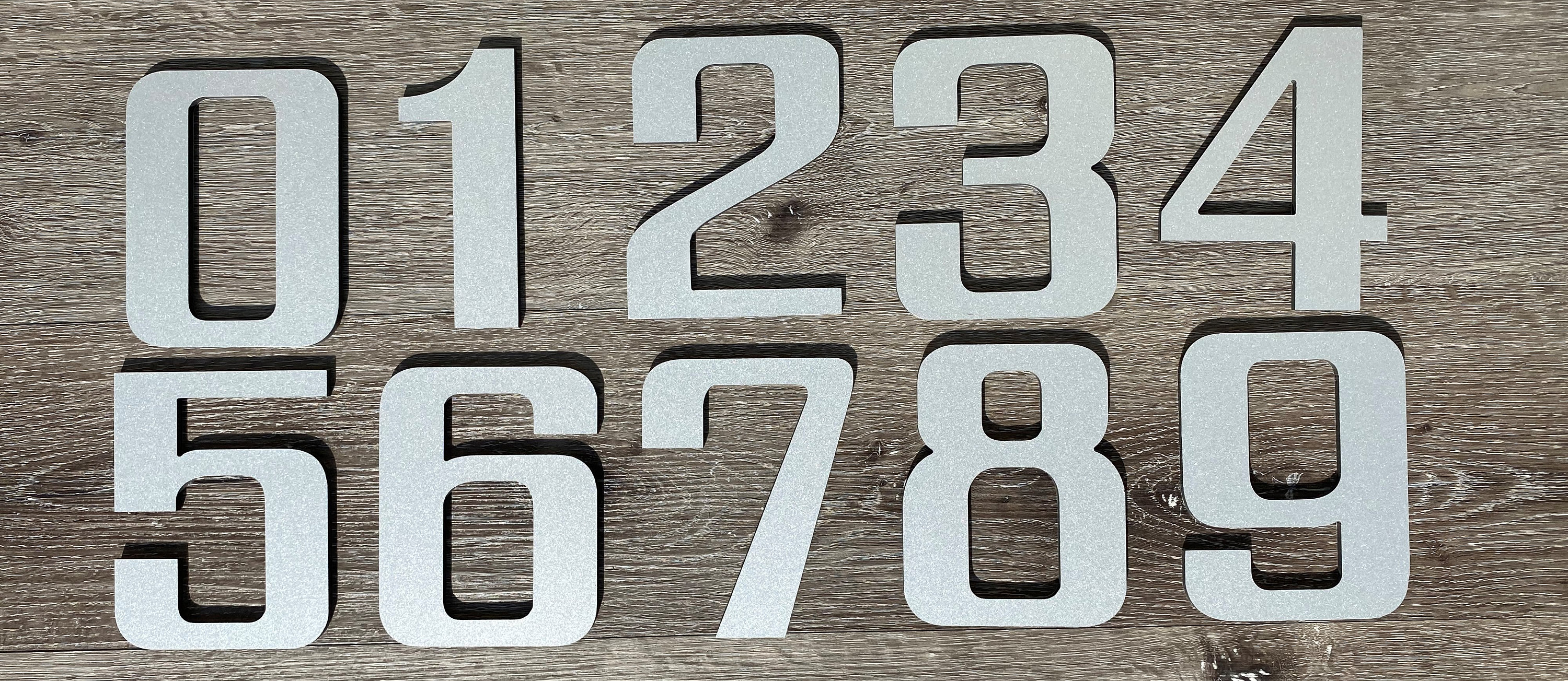 8 Inch Metallic Silver Modern House Numbers - Etsy