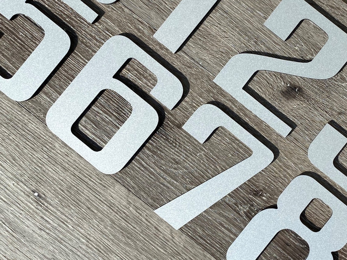 10 Inch Metallic Modern House Numbers - Etsy