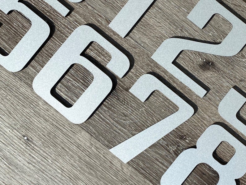 10 Inch Metallic Modern House Numbers - Etsy