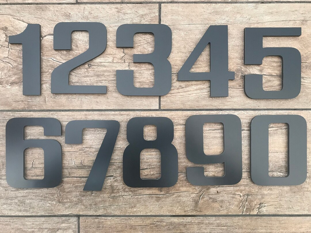 12 Inch Black Modern House Number - Etsy