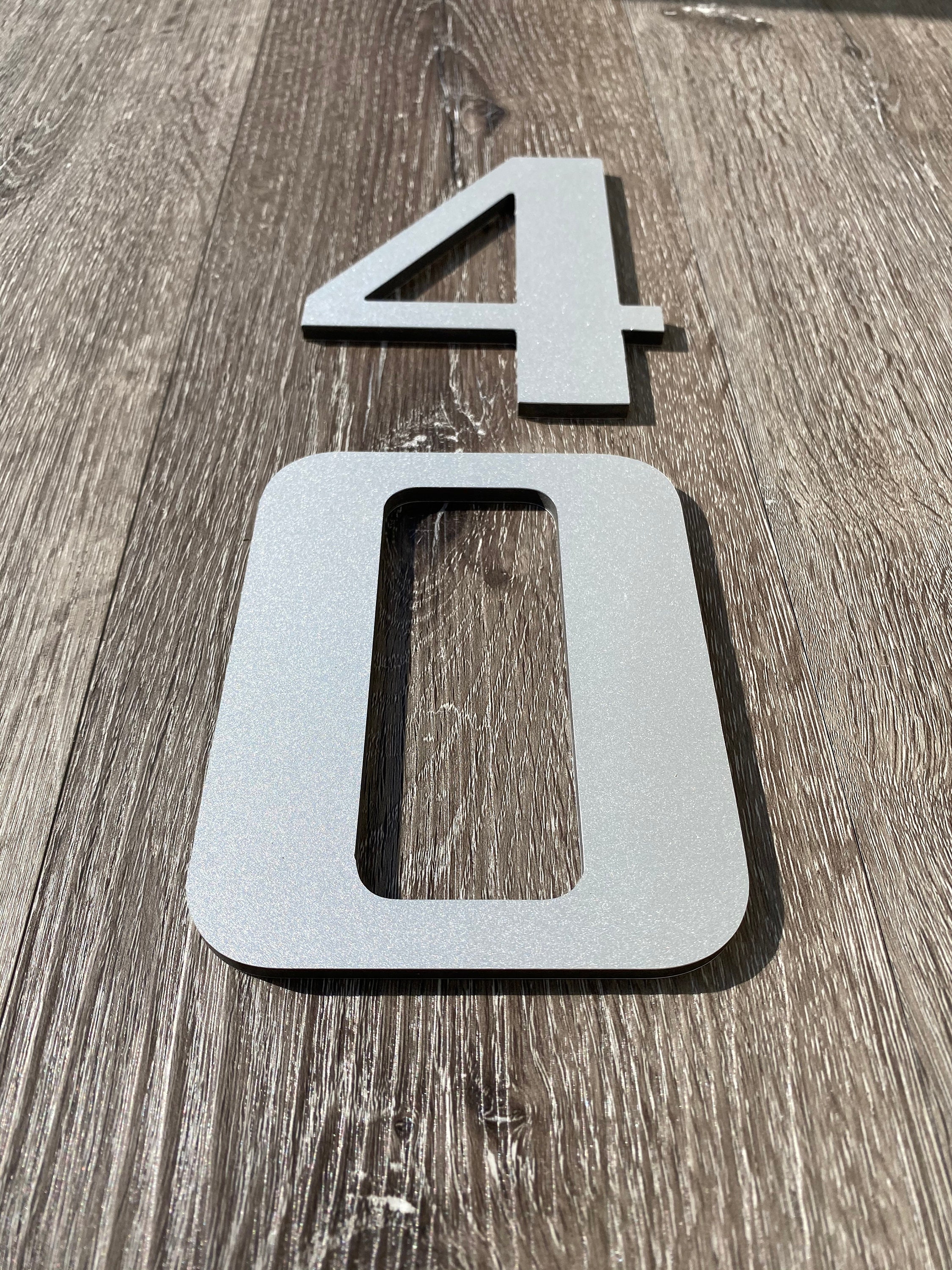 10 Inch Metallic Modern House Numbers - Etsy