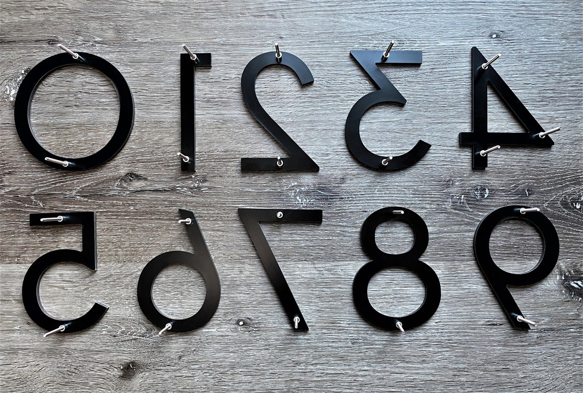12 Black Address Numbers Large House Numbers Garage - Etsy