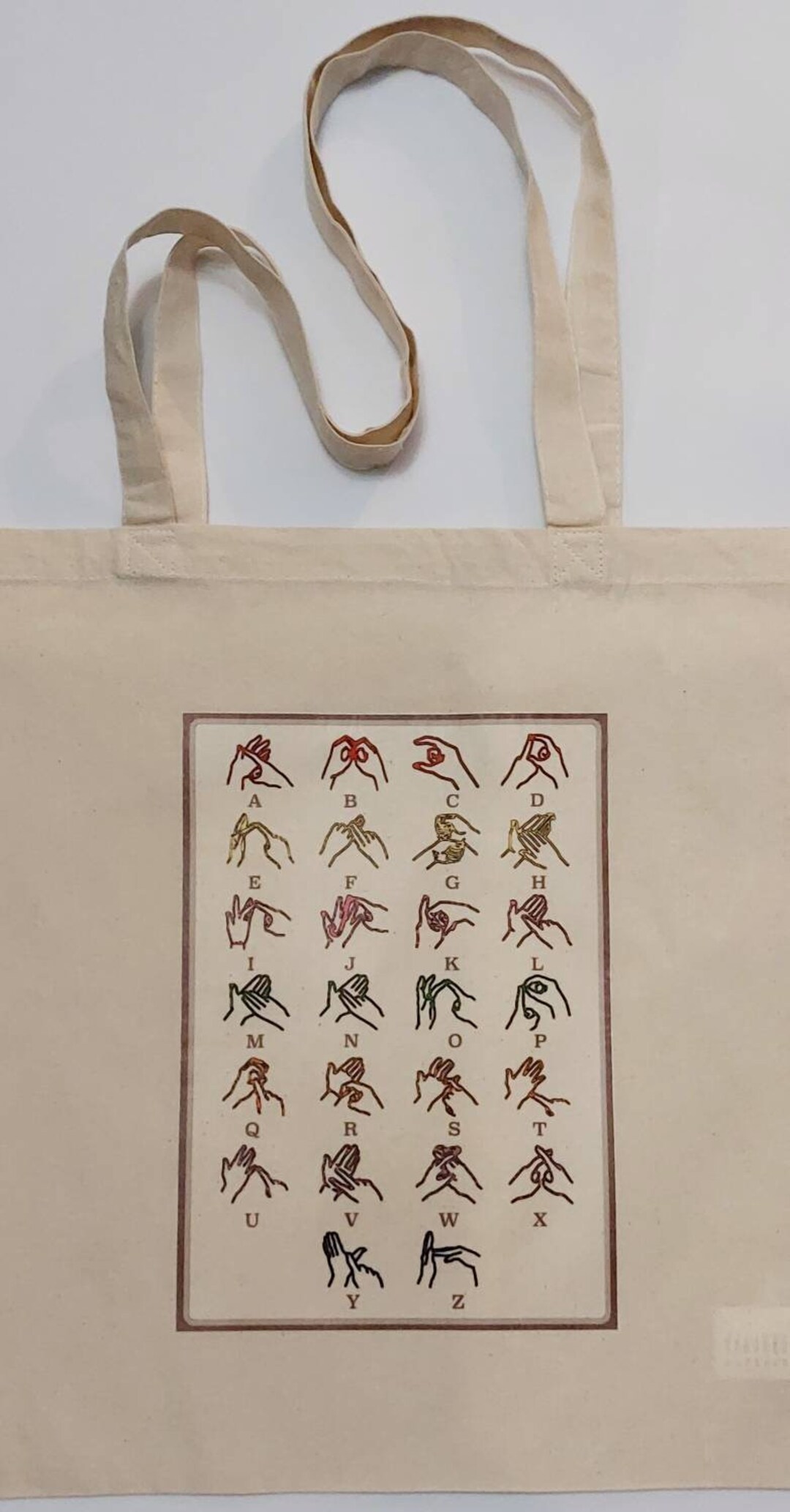 British Sign Language Rainbow Alphabet Tote Bag - Etsy UK