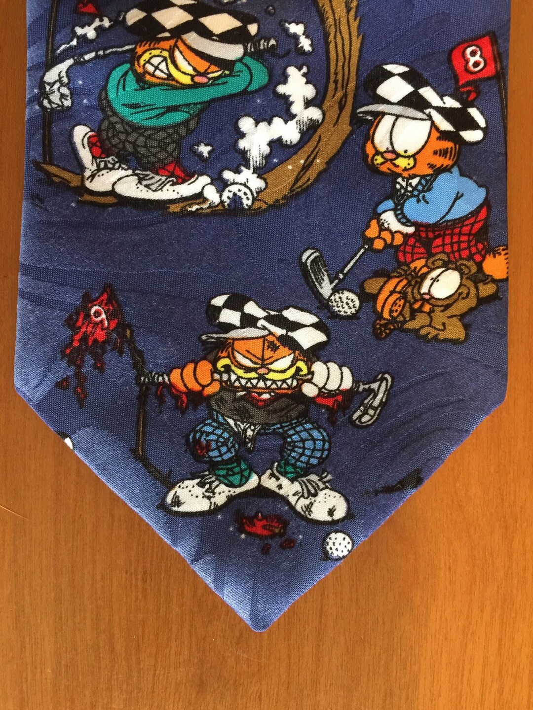 Vintage 1978 Garfield Golfing Necktie, Orange Tabby Patterned Cat, Golf ...