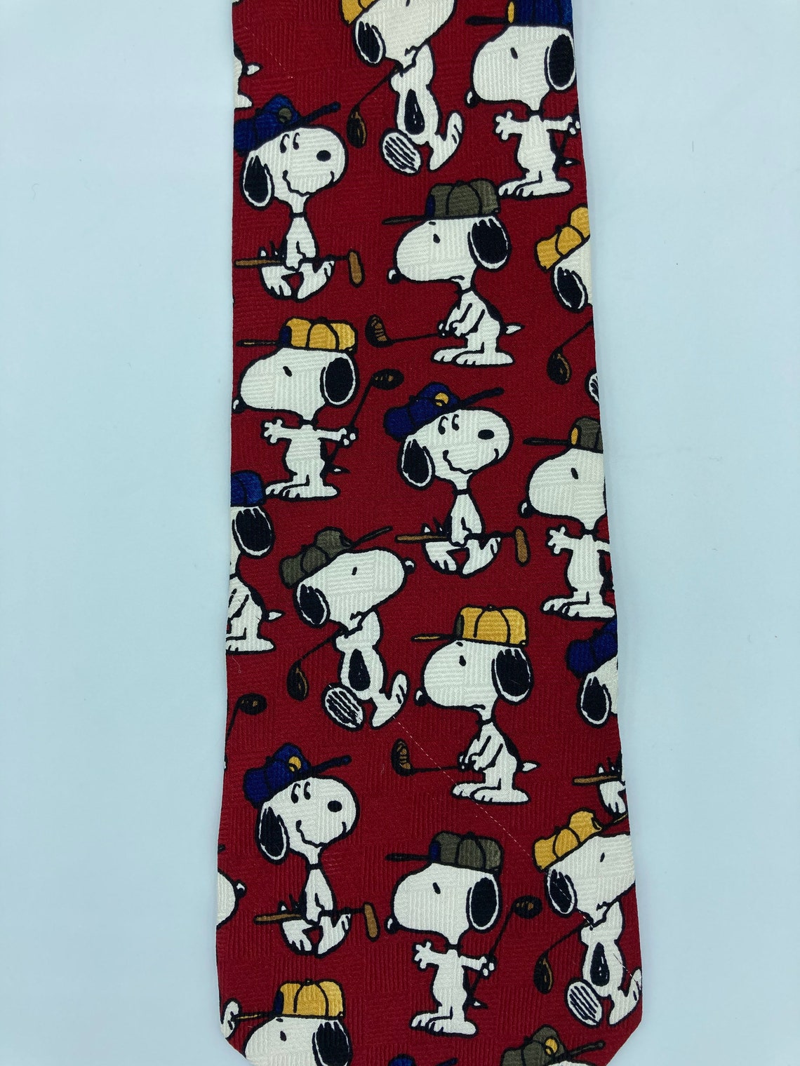 Vintage ace of Clubs Snoopy Peanuts Silk Red Necktie United | Etsy