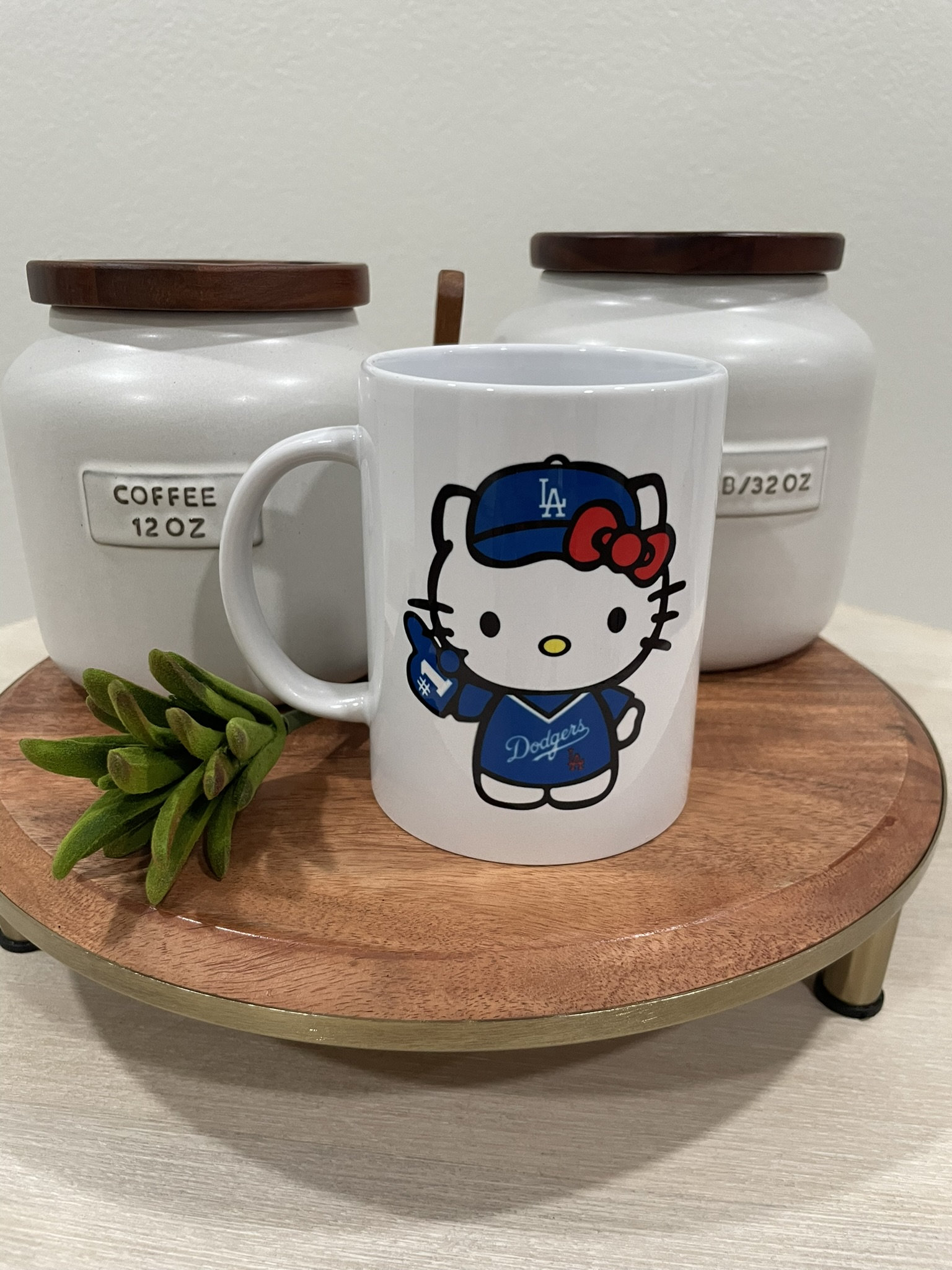 Hello Kitty LA Dodgers Inspired Ceramic Coffee Mug Hello Kitty Coffee ...