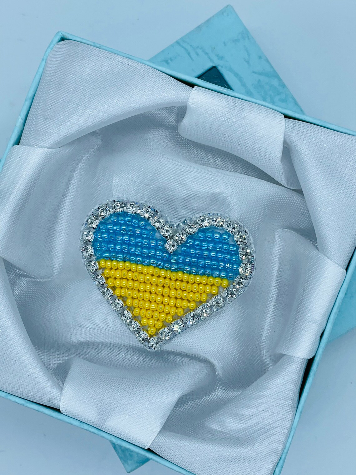 Ukraine Heart Brooch Beaded Ukraine Flag | Etsy