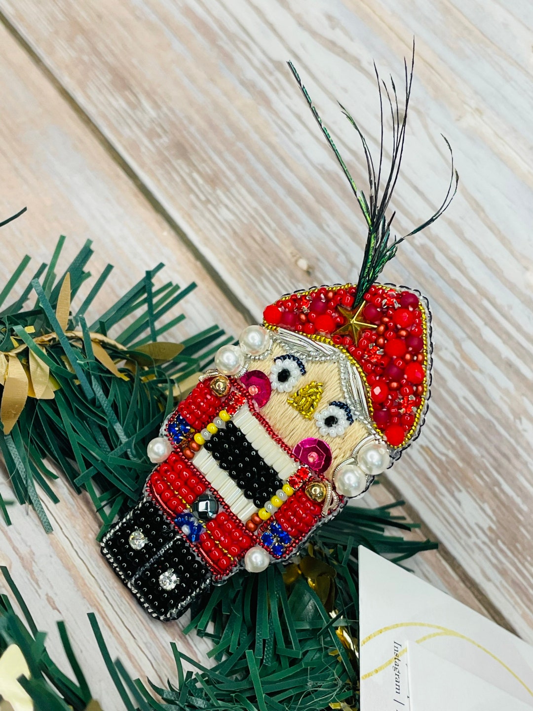 Nutcracker Festive Christmas Brooch - Etsy