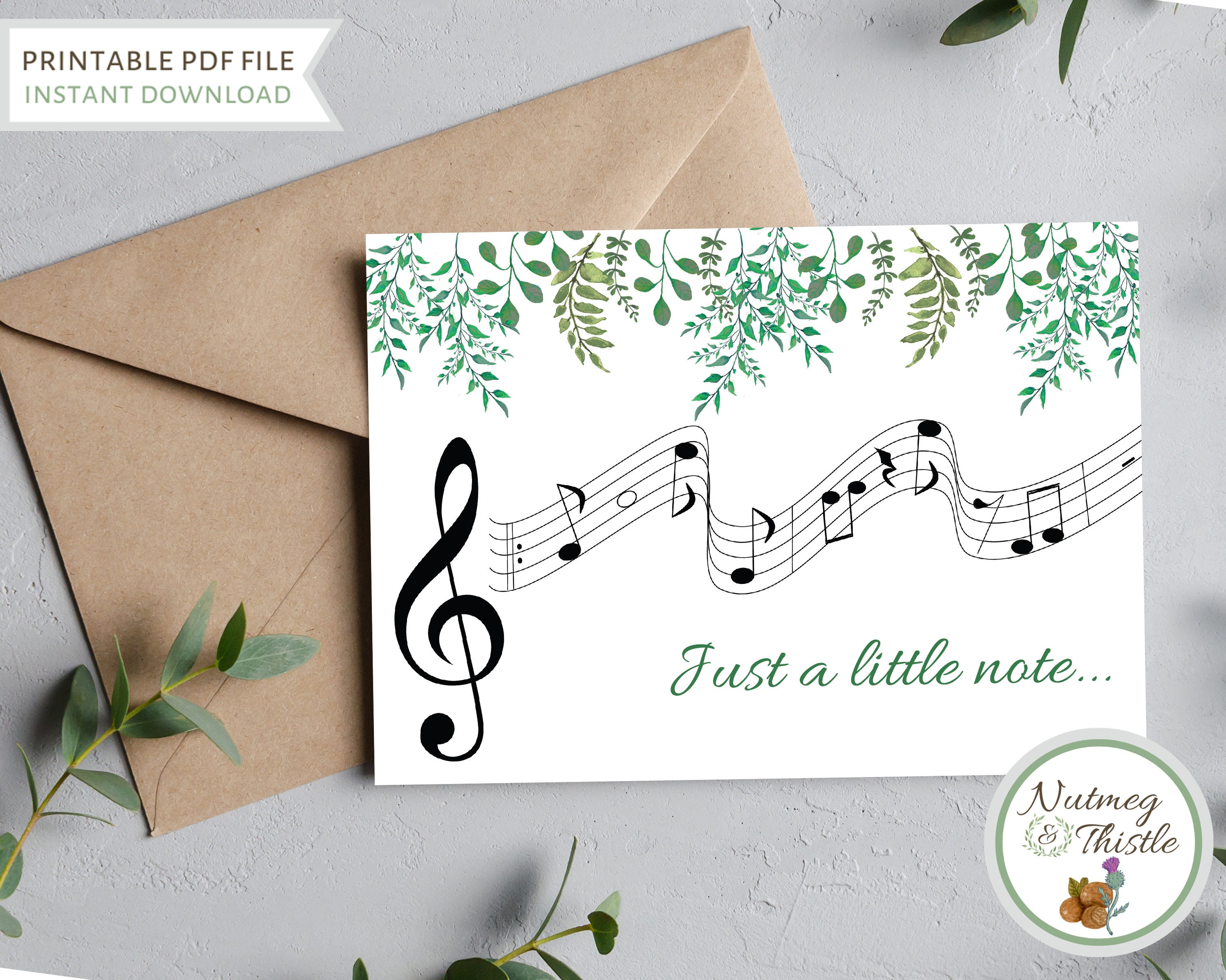 Music Greeting Card Teacher Music Student Gift Printable - Etsy