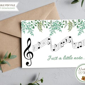 Music Greeting Card Teacher Music Student Gift Printable - Etsy