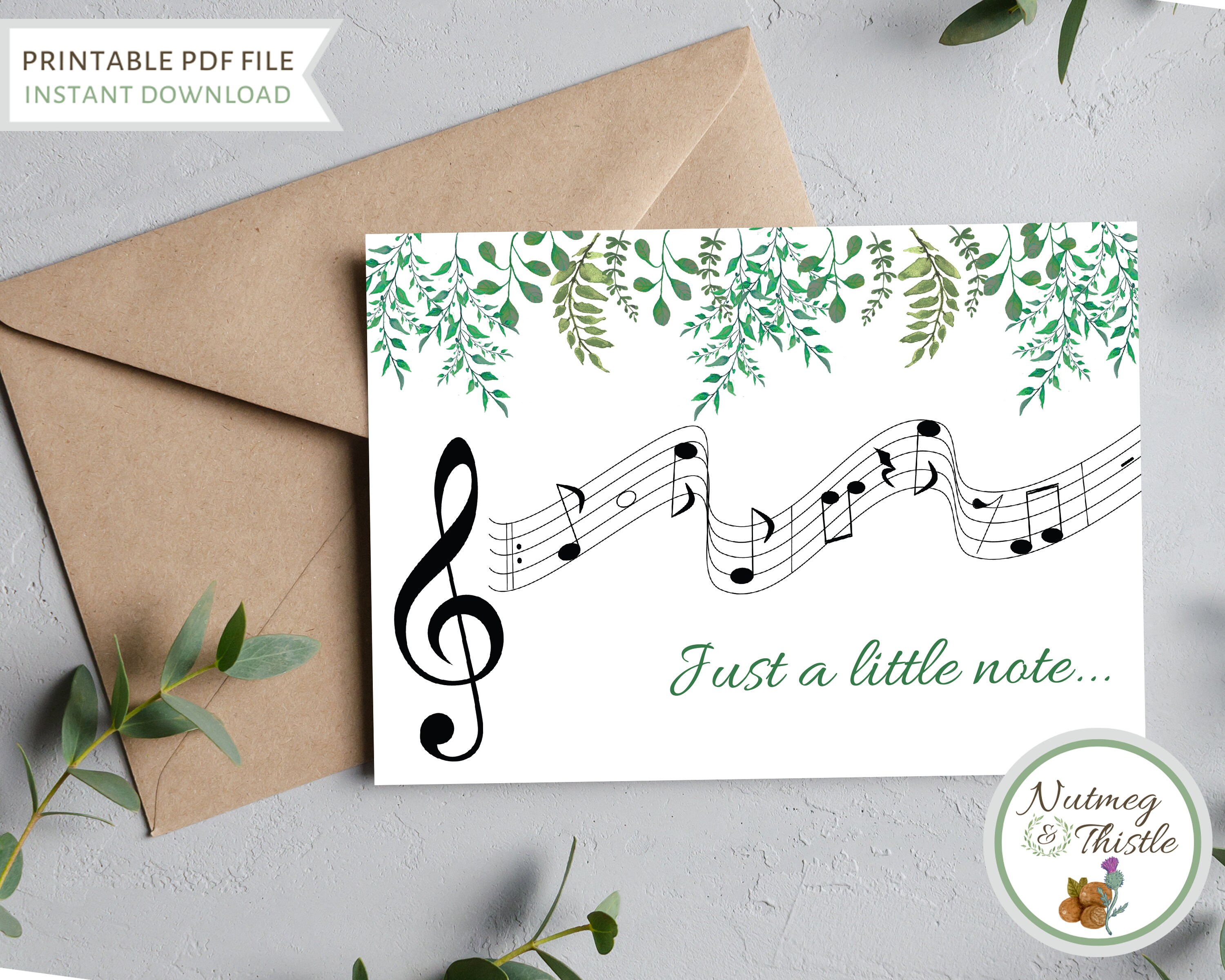 Music Greeting Card Teacher Music Student Gift Printable - Etsy