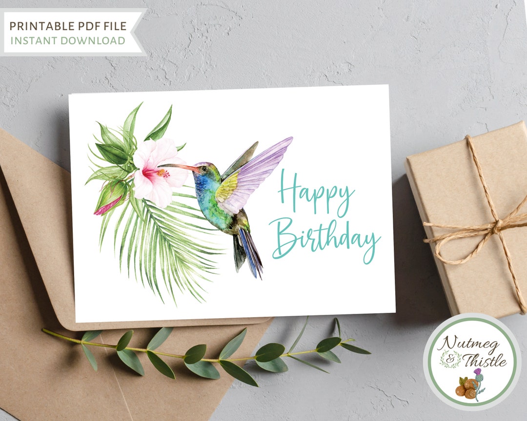 Hummingbird Birthday Card Mom Friend Bird Lovers Happy - Etsy