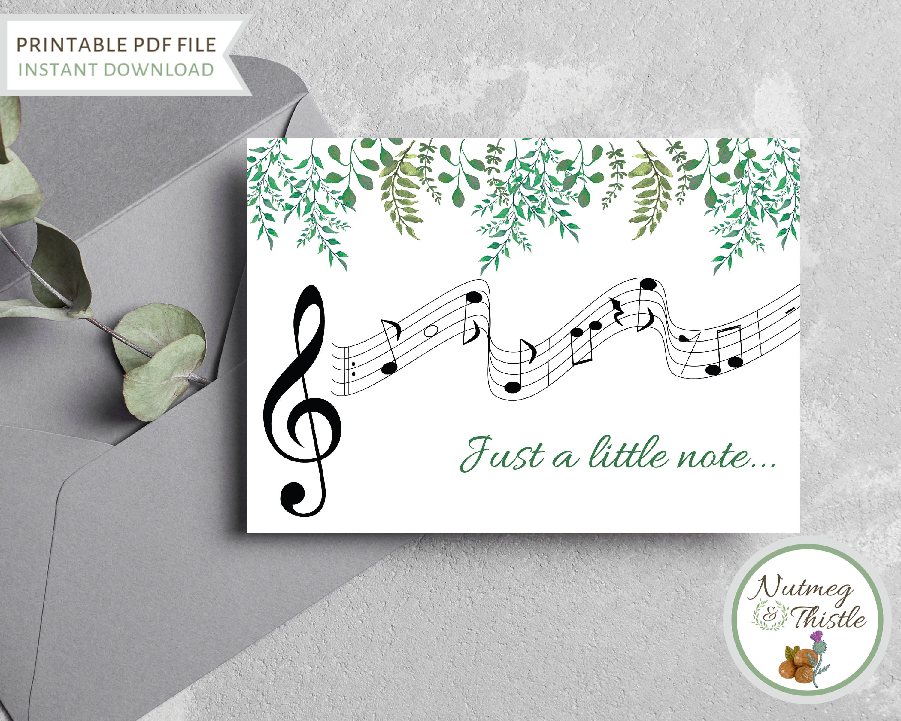 Music Greeting Card Teacher Music Student Gift Printable - Etsy