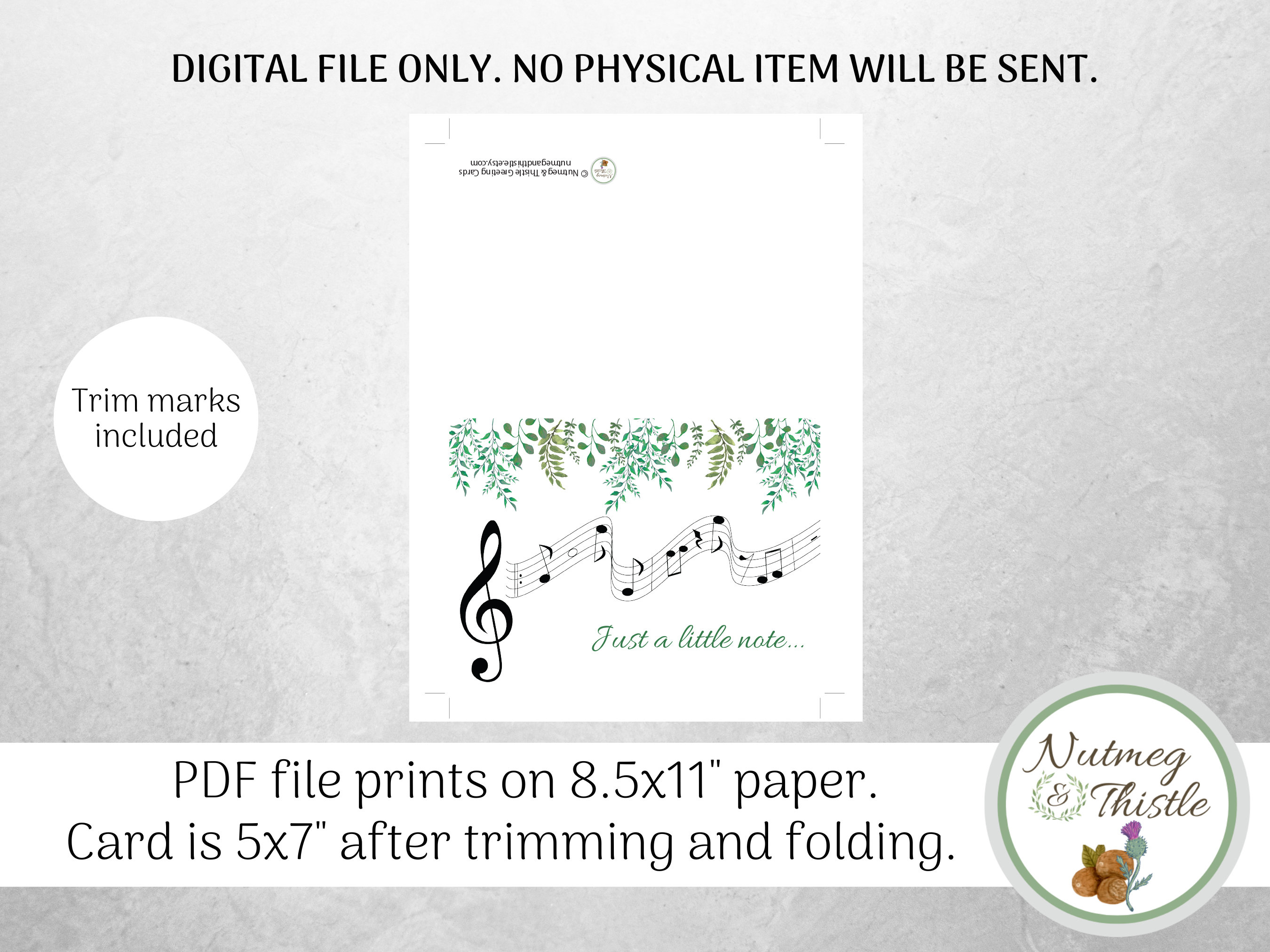 Music Greeting Card, Teacher Music Student Gift Printable Card, Music ...