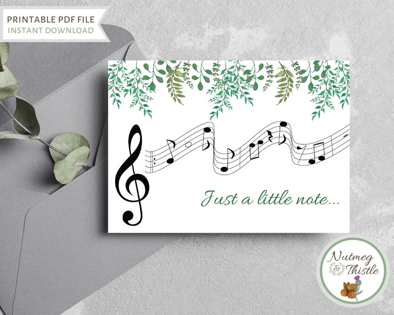 Music Greeting Card Teacher Music Student Gift Printable - Etsy