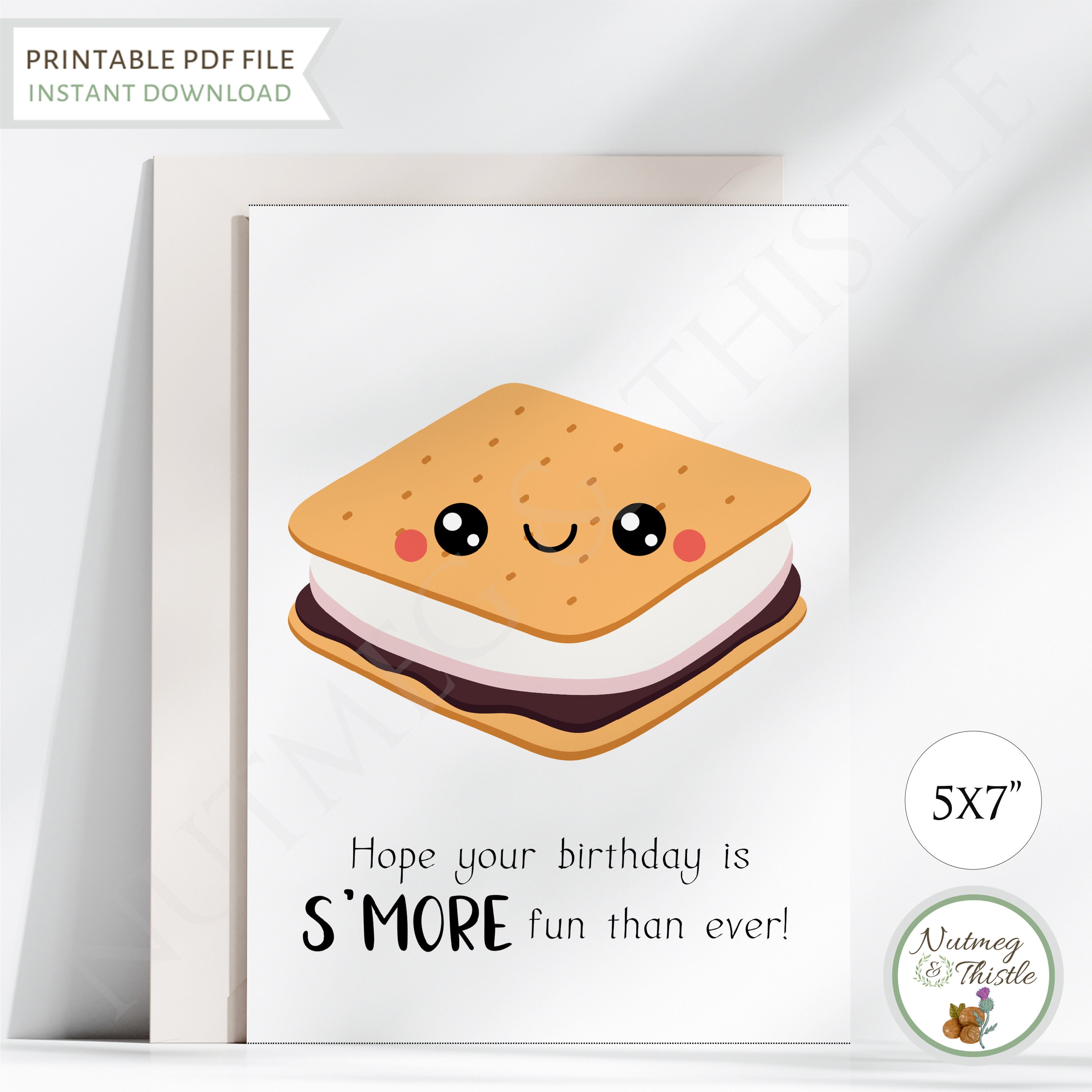 Kawaii Smore Funny Birthday Card, Cute Best Friend Mom Wife Boyfriend ...