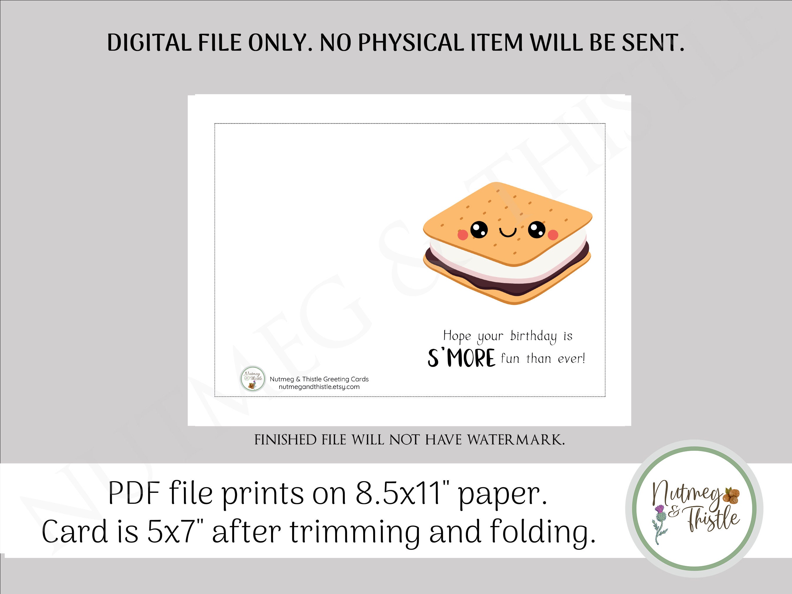 Kawaii Smore Funny Birthday Card, Cute Best Friend Mom Wife Boyfriend ...